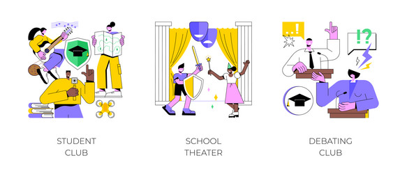 Student club abstract concept Royalty Free Vector Image