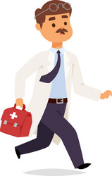 Heroic and brave doctor superman medical worker Vector Image