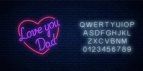 Happy fathers day neon glowing festive sign Vector Image