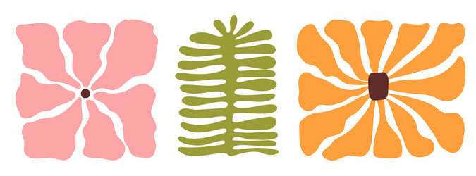 Matisse floral abstract poster set Royalty Free Vector Image