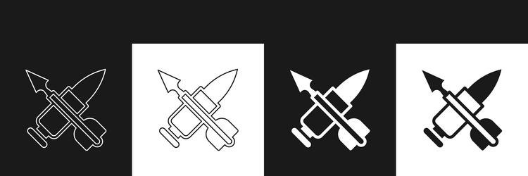 White crossed bullet with arrow icon isolated Vector Image