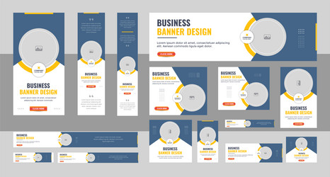 Web banner layout set business banner bundle Vector Image