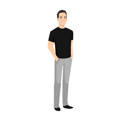 Cool man character standing Royalty Free Vector Image