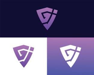 Letter g n j logo design creative minimal Vector Image