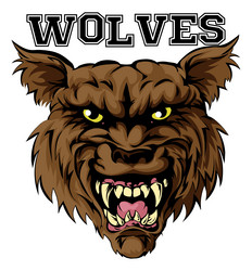 Wolves sports mascot Royalty Free Vector Image