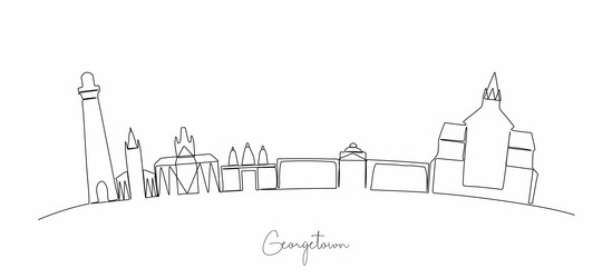 Louisville skyline drawing continuous single line Vector Image