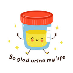 Cute funny urine analysis character hand Vector Image