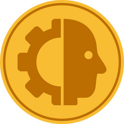 Man head profile gold coin Royalty Free Vector Image