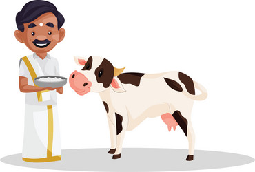 Indian tamil man cartoon Royalty Free Vector Image