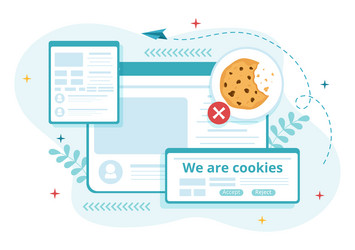 Internet cookies technology with track cookie Vector Image