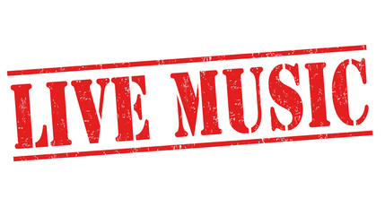 Live music sign or stamp Royalty Free Vector Image