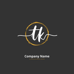 T k tk initial handwriting and signature logo Vector Image