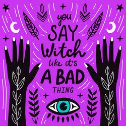 Witch magic lettering set Royalty Free Vector Image