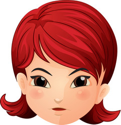 Cute girl head with red hair colour Royalty Free Vector