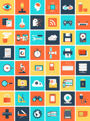 49 flat design icons Royalty Free Vector Image