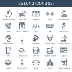 22 long icons Royalty Free Vector Image - VectorStock