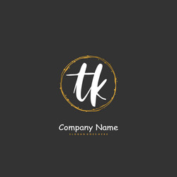 T k tk initial handwriting and signature logo Vector Image