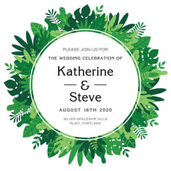 Leaves and plants round frame Royalty Free Vector Image