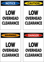 Low overhead clearance sign on white background Vector Image