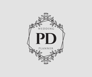 Pd initials letter wedding monogram logos Vector Image