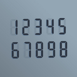 Digital numbers set number font text Royalty Free Vector