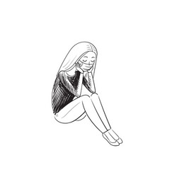 Sad Girl Alone Crying Drawing