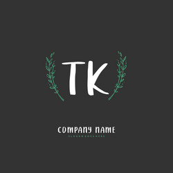 T k tk initial handwriting and signature logo Vector Image