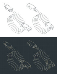 European power plug isometric drawings Royalty Free Vector