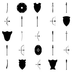Ancient weapons icon set Royalty Free Vector Image