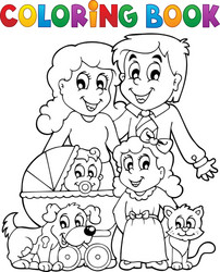 Coloring book christmas cat theme 2 Royalty Free Vector