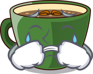 Crying bubble tea mascot cartoon Royalty Free Vector Image