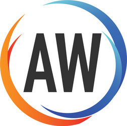 Initial letter aw circle colorful logo design Vector Image