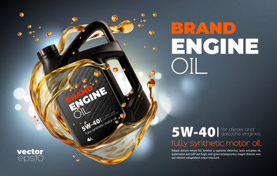 Engine oil advertisement background Royalty Free Vector