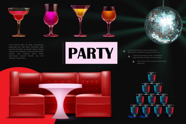 Realistic modern night party concept Royalty Free Vector