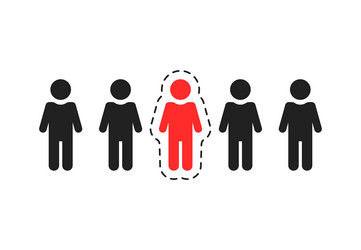 Social distance line icon outline Royalty Free Vector Image