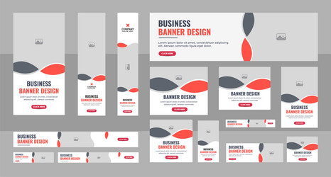 Web banner layout set business banner bundle Vector Image