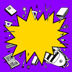 Back to school background cartoon comics Vector Image