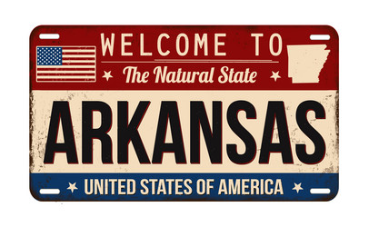 Welcome to texas vintage rusty metal plate Vector Image