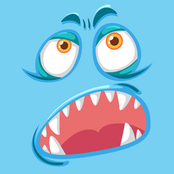 Cartoon scary monster face Royalty Free Vector Image