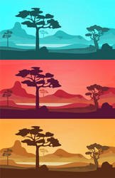 Cartoon african savannah card poster Royalty Free Vector