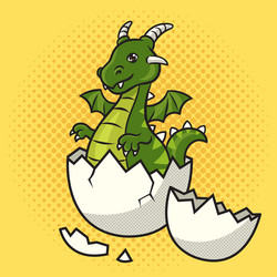 Pterosaur hatching from egg Royalty Free Vector Image