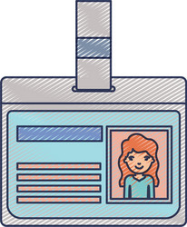 Identification card with half body woman picture Vector Image