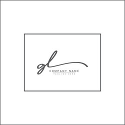 Initial letter gl logo - handwritten signature Vector Image