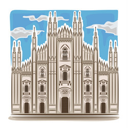Milan skyline italy city buildings line art Vector Image