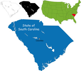 South Carolina Map Outline Royalty Free Vector Image