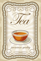 Vintage posters pastries and tea Royalty Free Vector Image