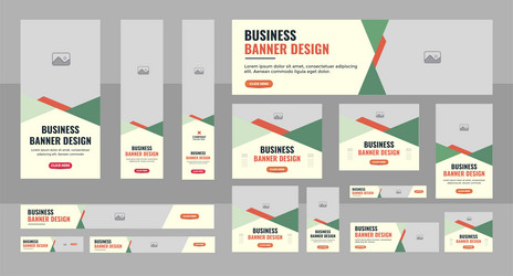Web banner layout set business bundle Royalty Free Vector