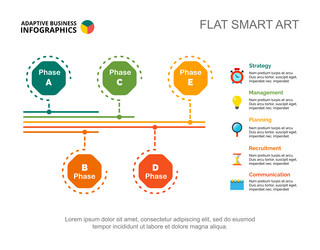 Bar chart with five elements template Royalty Free Vector