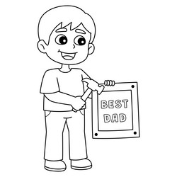 Best dad isolated coloring page for kids Vector Image
