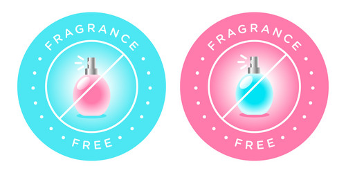 Fragrance free round badge design perfume bottle Vector Image